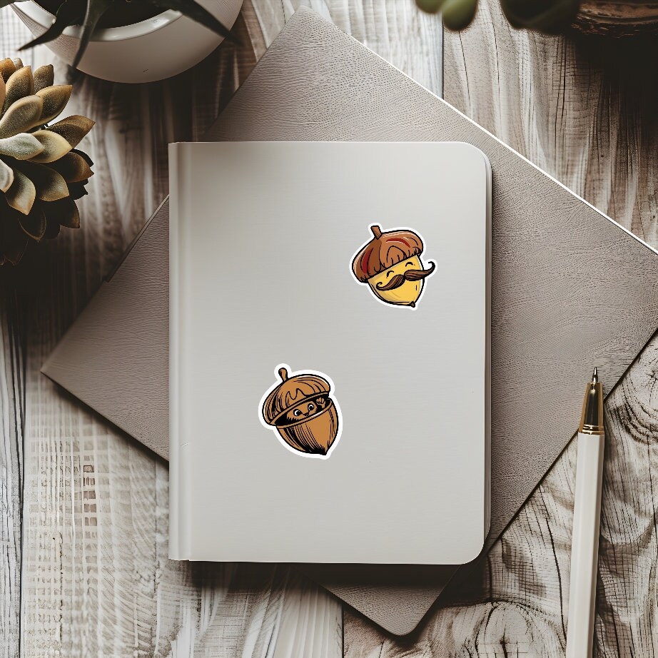 Acorn PNG Stickers Design Bundle, 29 Designs, Printable Fall Stickers ...