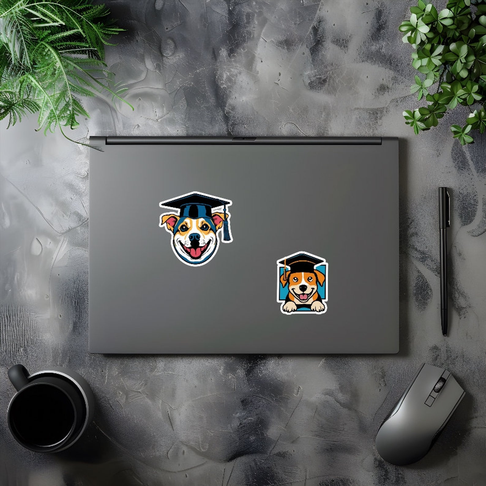 Dog in a Graduation Cap PNG Stickers Set, 15 Graduation Dog Designs ...