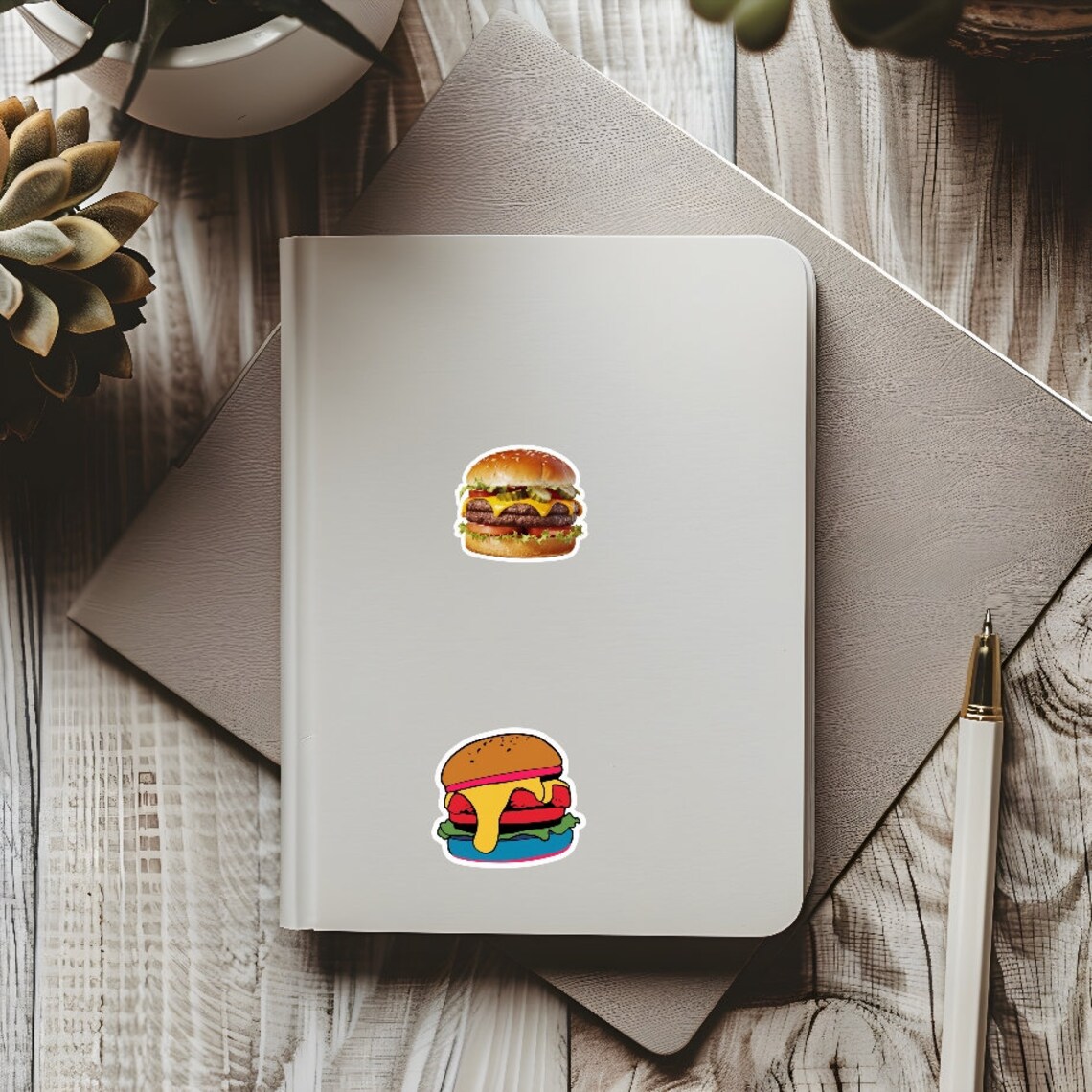 Cheeseburger PNG Stickers Design Bundle Juicy Bites, Delicious Burger ...