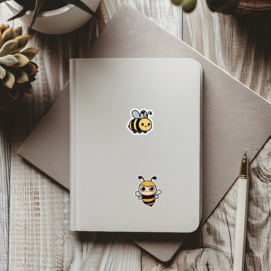 Cute Kawaii Bees PNG Stickers Design, 9 Adorable Bee Clipart, Honey ...