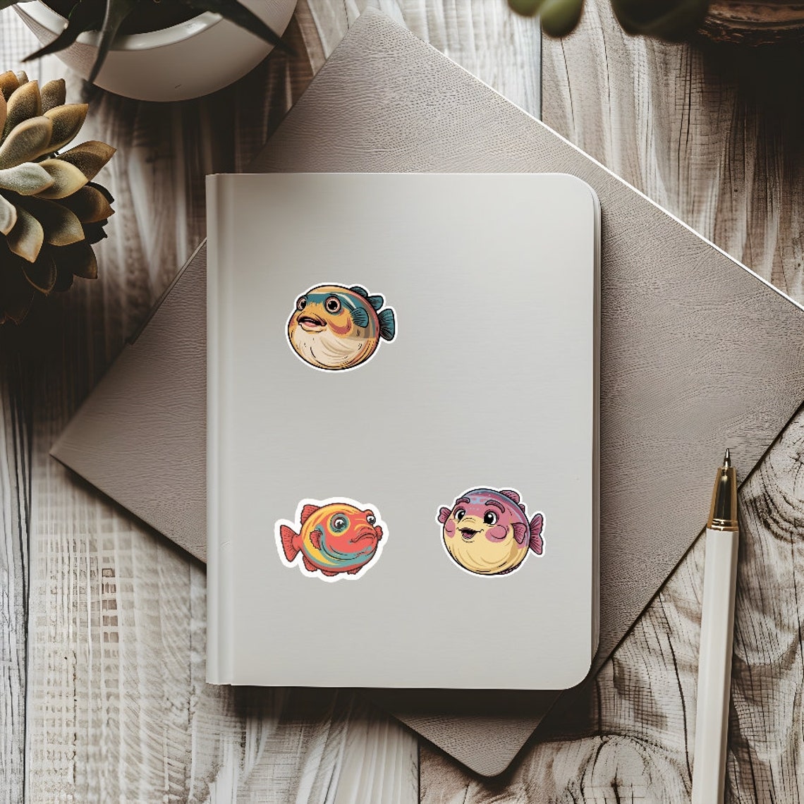 Puffer Fish PNG Stickers Design Bundle, 9 Ocean-themed Designs ...