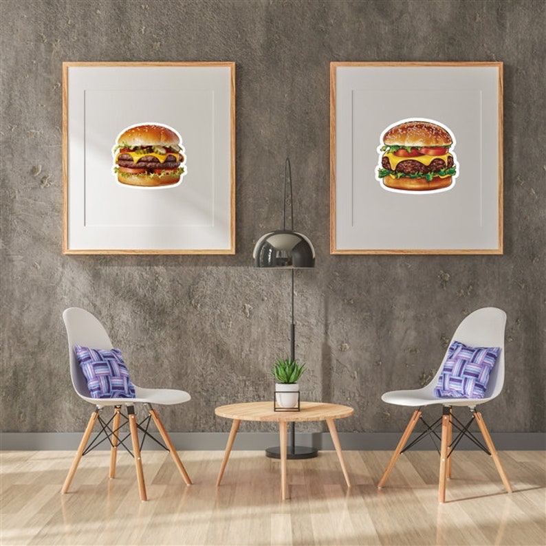 Cheeseburger PNG Stickers Design Bundle Juicy Bites, Delicious Burger ...