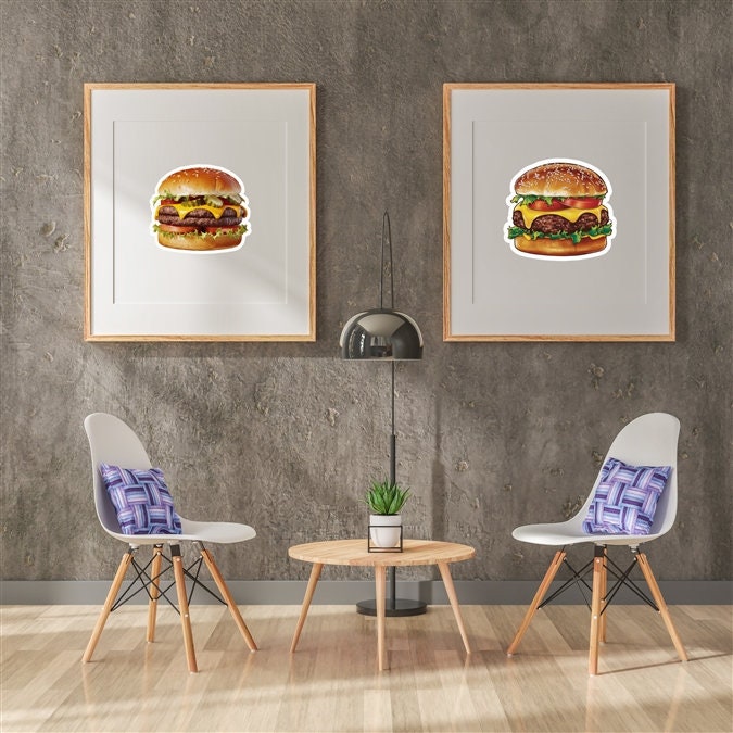 Cheeseburger PNG Stickers Design Bundle Juicy Bites, Delicious Burger ...