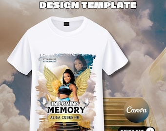 DIY Memorial T Shirt Design Template, Editable on Canva, Instant ...