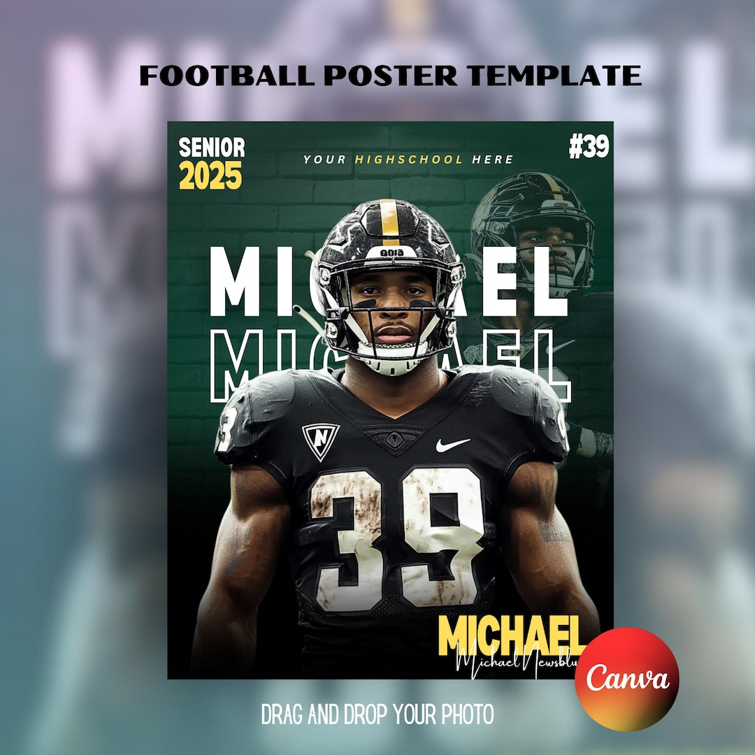DIY Football Poster Template, Editable on Canva, Instant Download ...