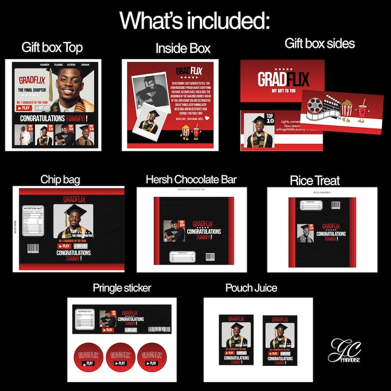 Netflix Graduation Gift Box Template, Canva Design, Senior 2026, Grad ...