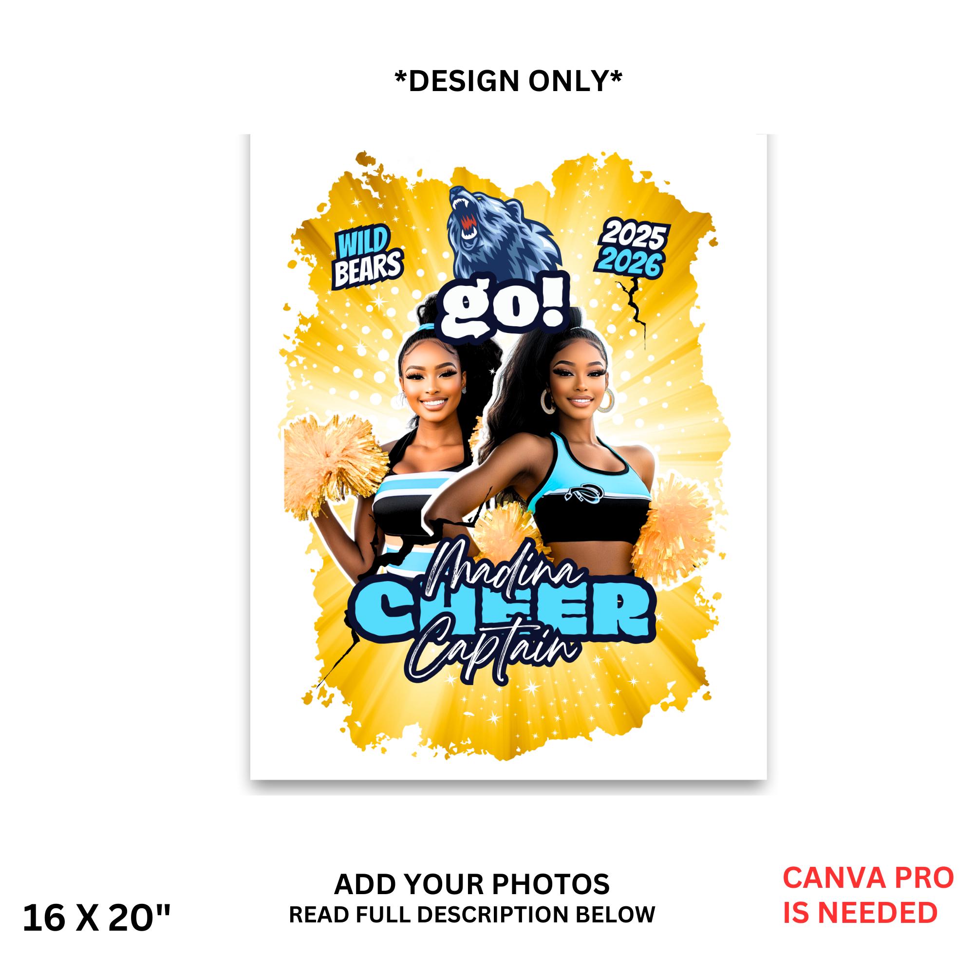 DIY Cheer T Shirt Design Template, Editable on Canva, Instant Download ...
