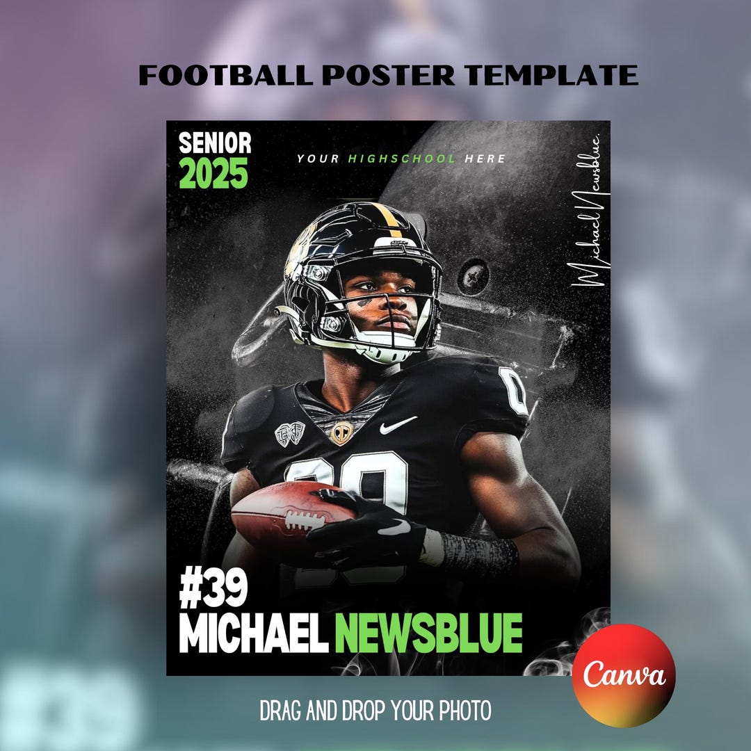 DIY Football Poster Template, Editable on Canva, Instant Download ...