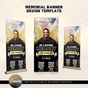 DIY Retractable Memorial Banner Design Template, Editable on Canva ...
