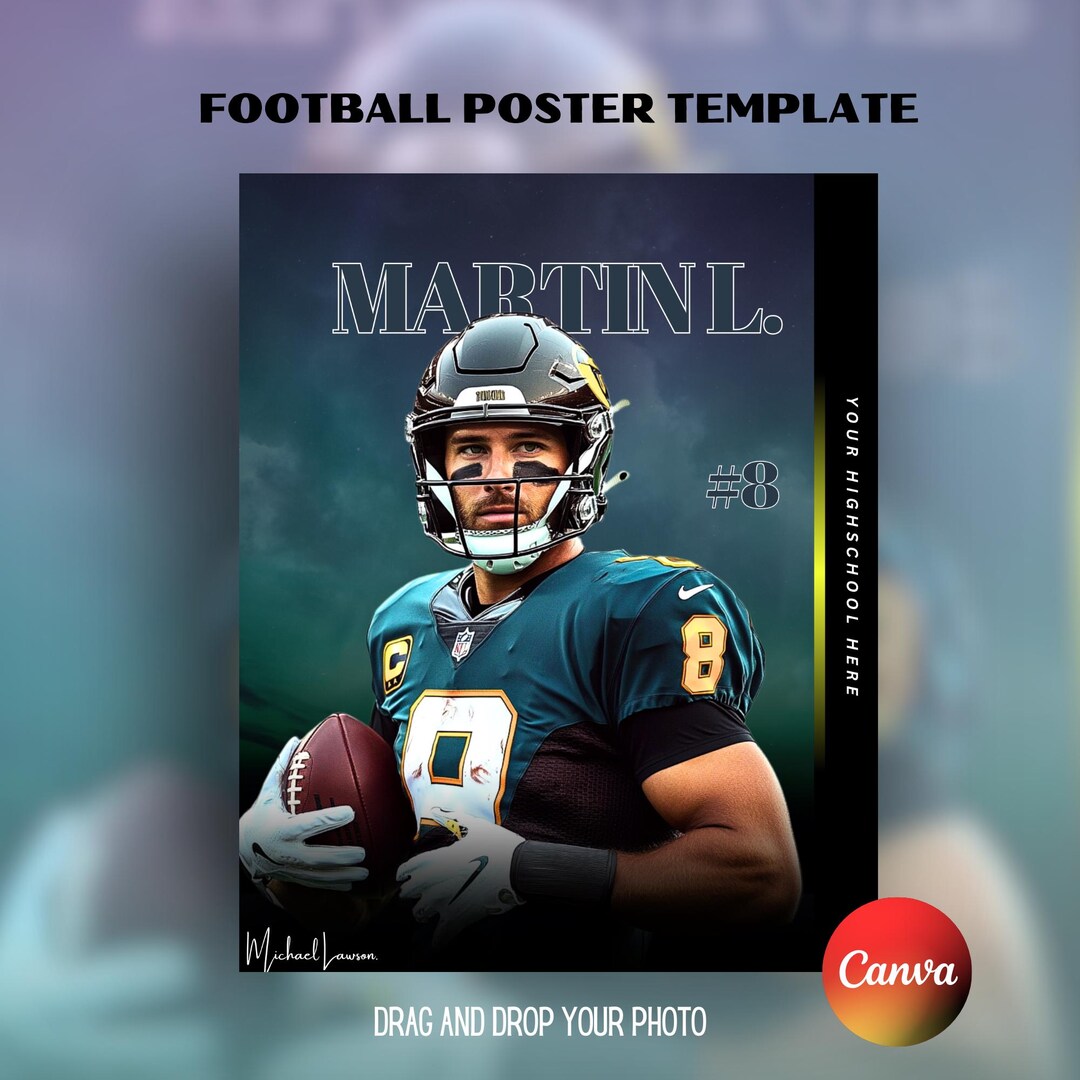 DIY Football Poster Template, Editable on Canva, Instant Download ...