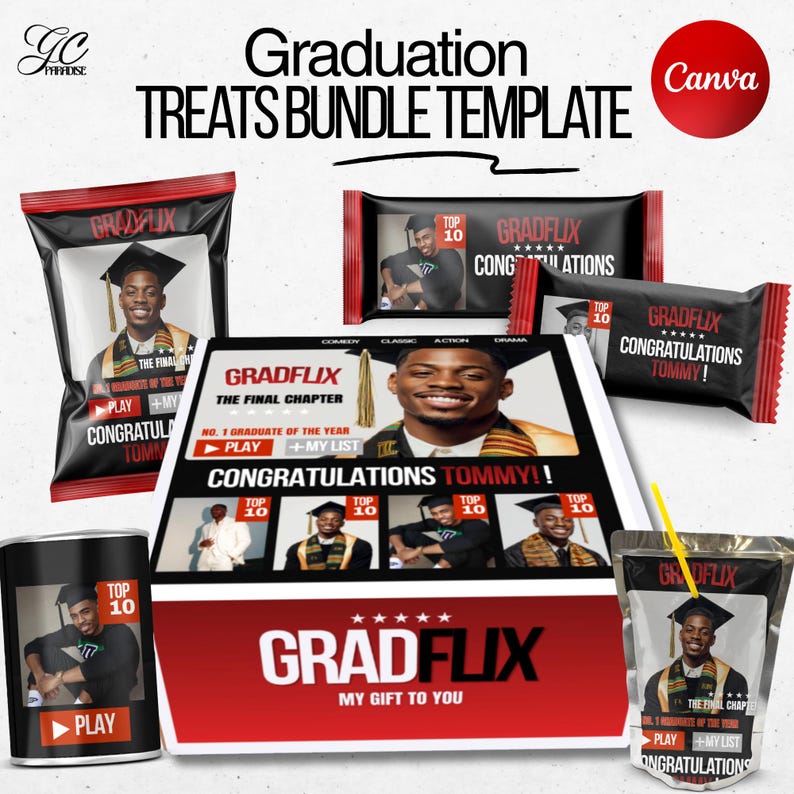 Netflix Graduation Gift Box Template, Canva Design, Senior 2026, Grad ...