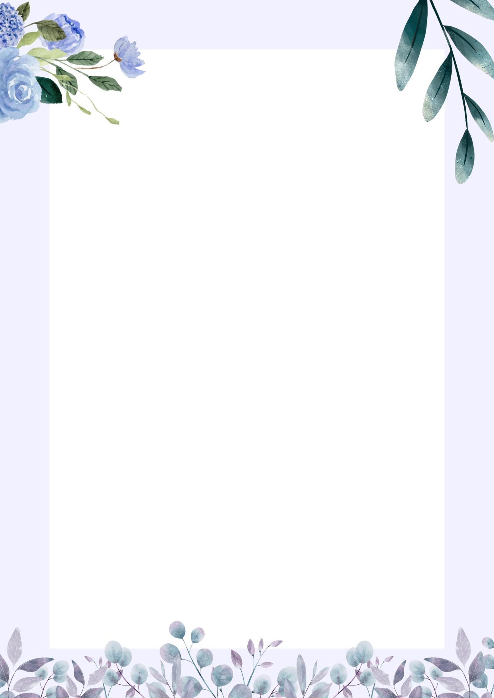 Violet Flowers Illustrative Page Border A4 Document - Etsy
