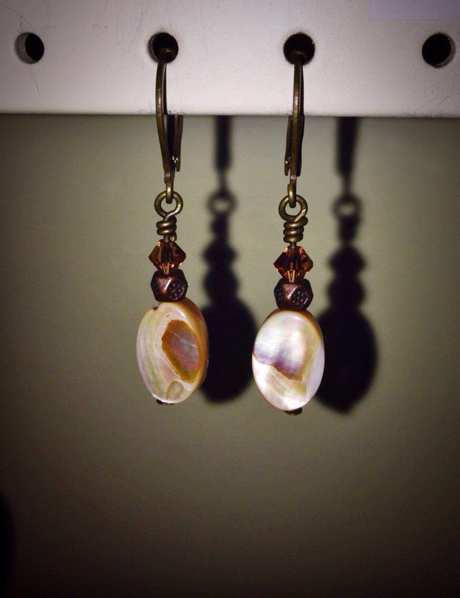 Oval Shell Earrings - Etsy