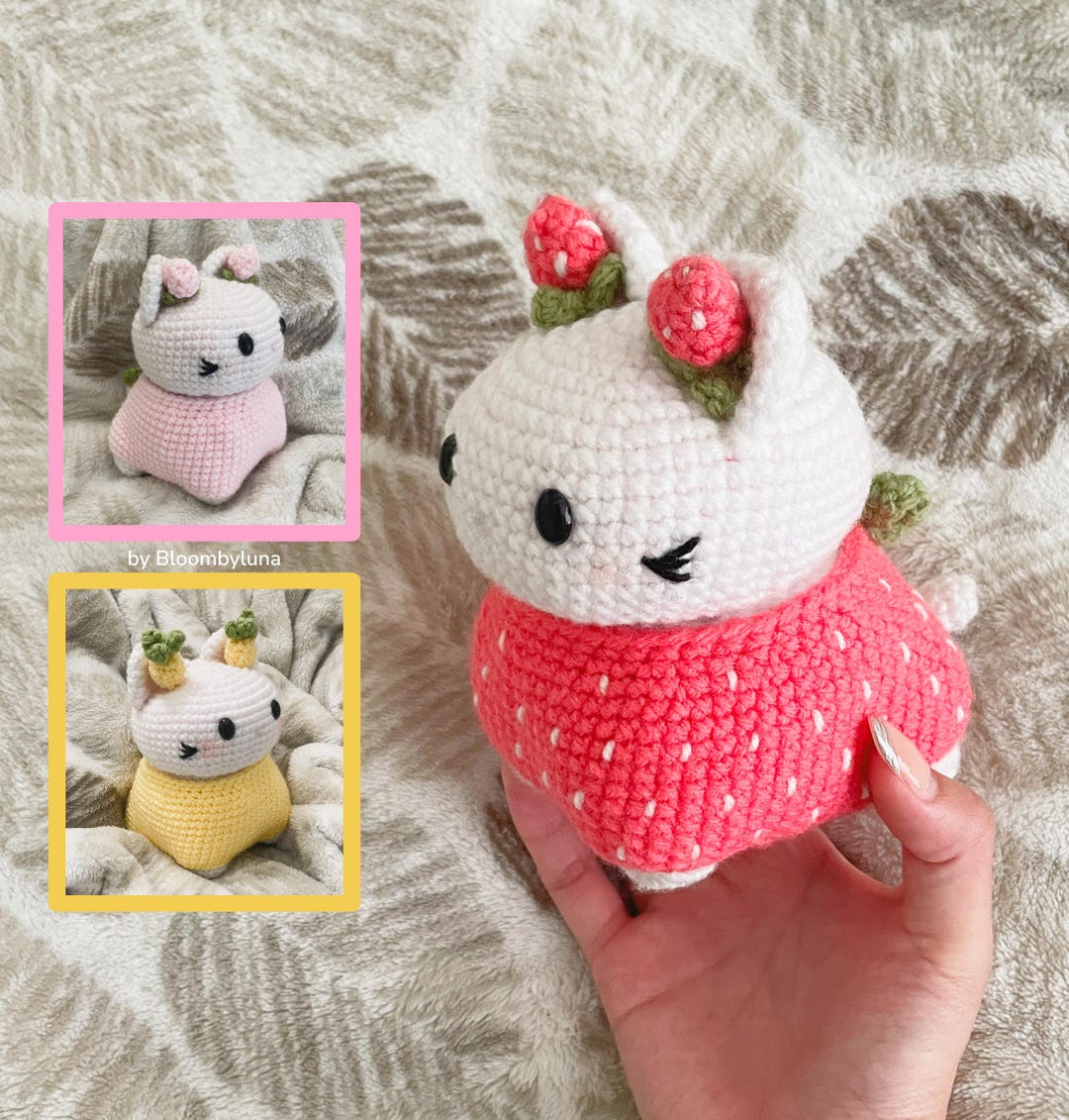 Crochet Strawberry Cat Costume BUNDLE PATTERN ONLY All Cat Strawberry ...