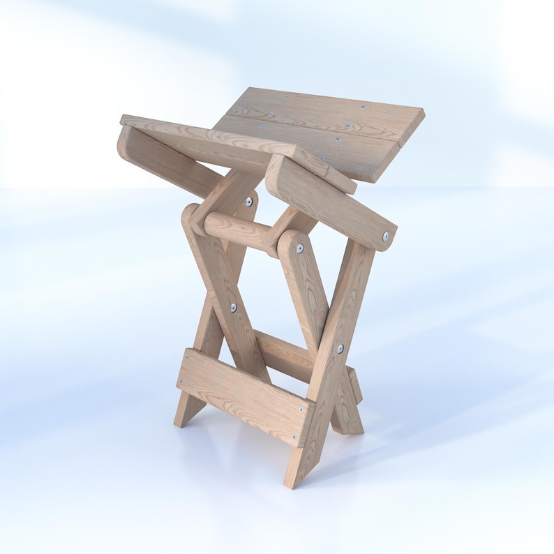 Plano de taburete plegable. Diseñado y desarrollado para servirle durante muchos años. Sencillo ...