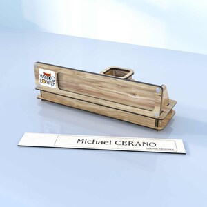 Customizable Desk Organizer With Name Plate, Notepad Holder and Pen ...