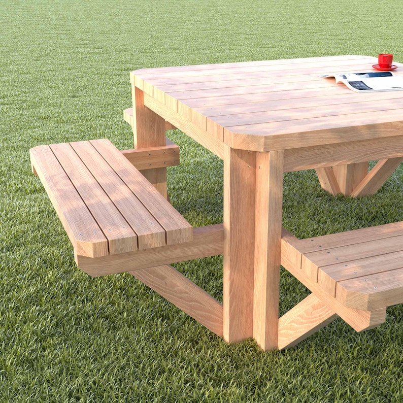 Picnic Table Plan 8 Persons. Meeting Point of Happy Moments, Robust and ...