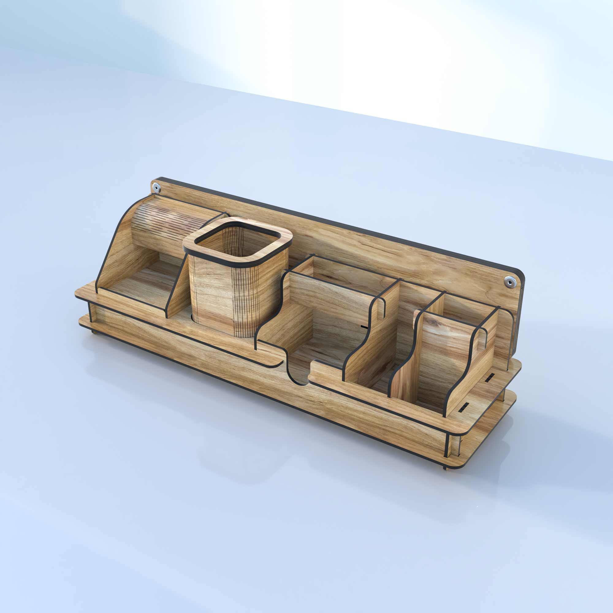 Customizable Desk Organizer With Name Plate, Notepad Holder and Pen ...