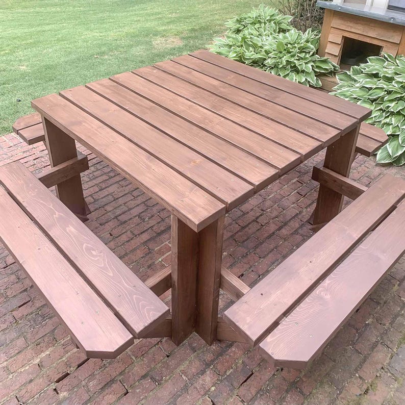 Picnic Table Plan 8 Persons. Meeting Point of Happy Moments, Robust and ...