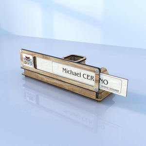 Customizable Desk Organizer With Name Plate, Notepad Holder and Pen ...