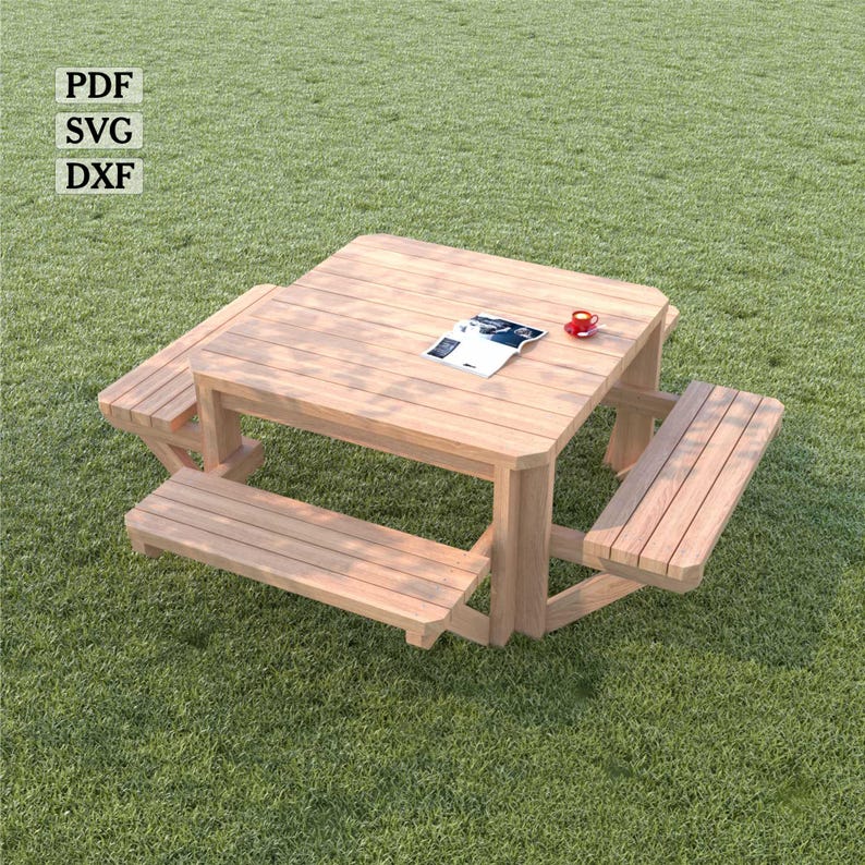 Picnic Table Plan 8 Persons. Meeting Point of Happy Moments, Robust and ...