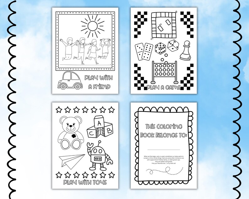 Coping Skills Coloring Pages: Stress Management for Kids (PDF) - Etsy