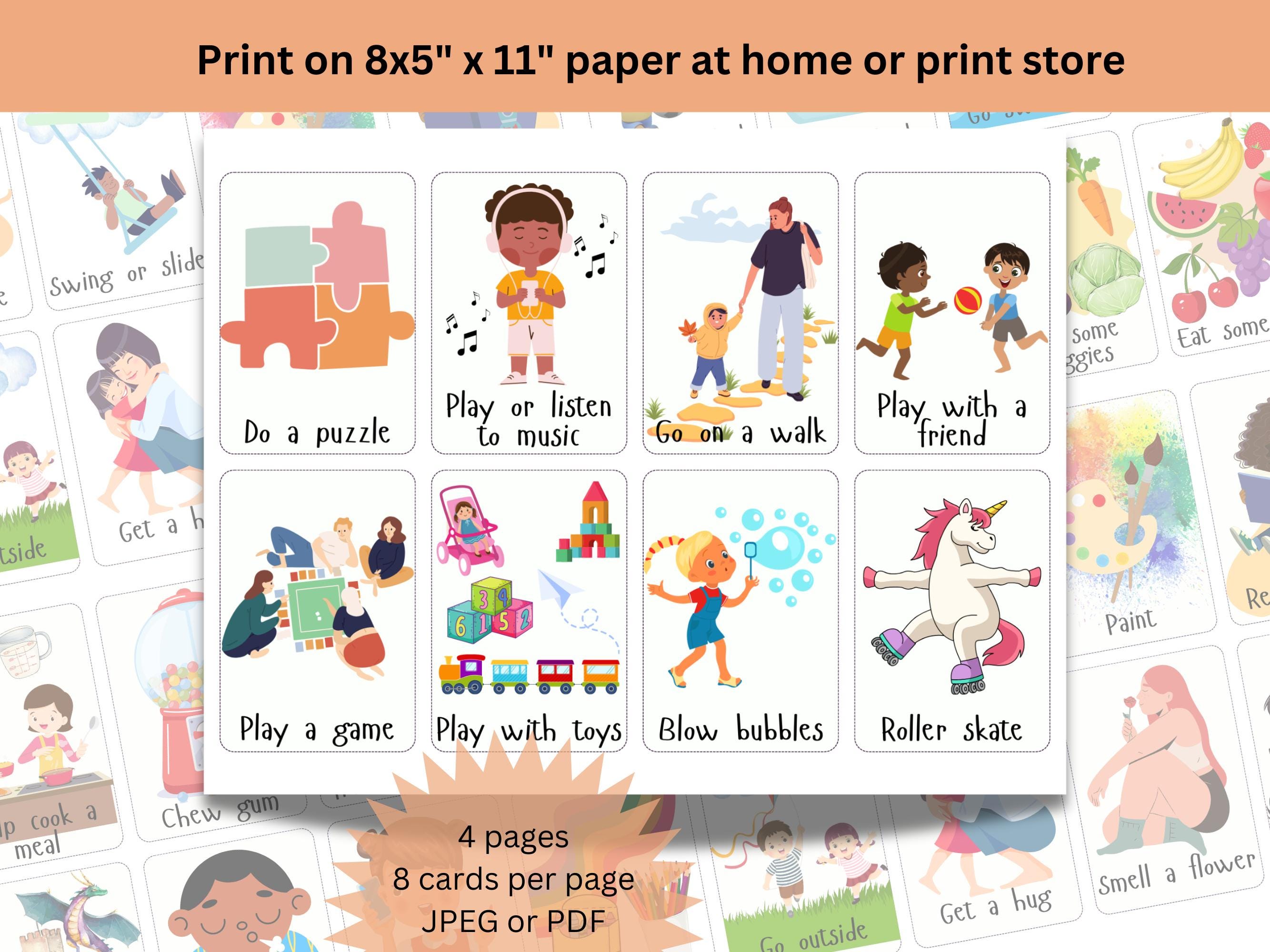 Coping Skill Flashcards for Kids, Therapy Cards, Printable Cards ...