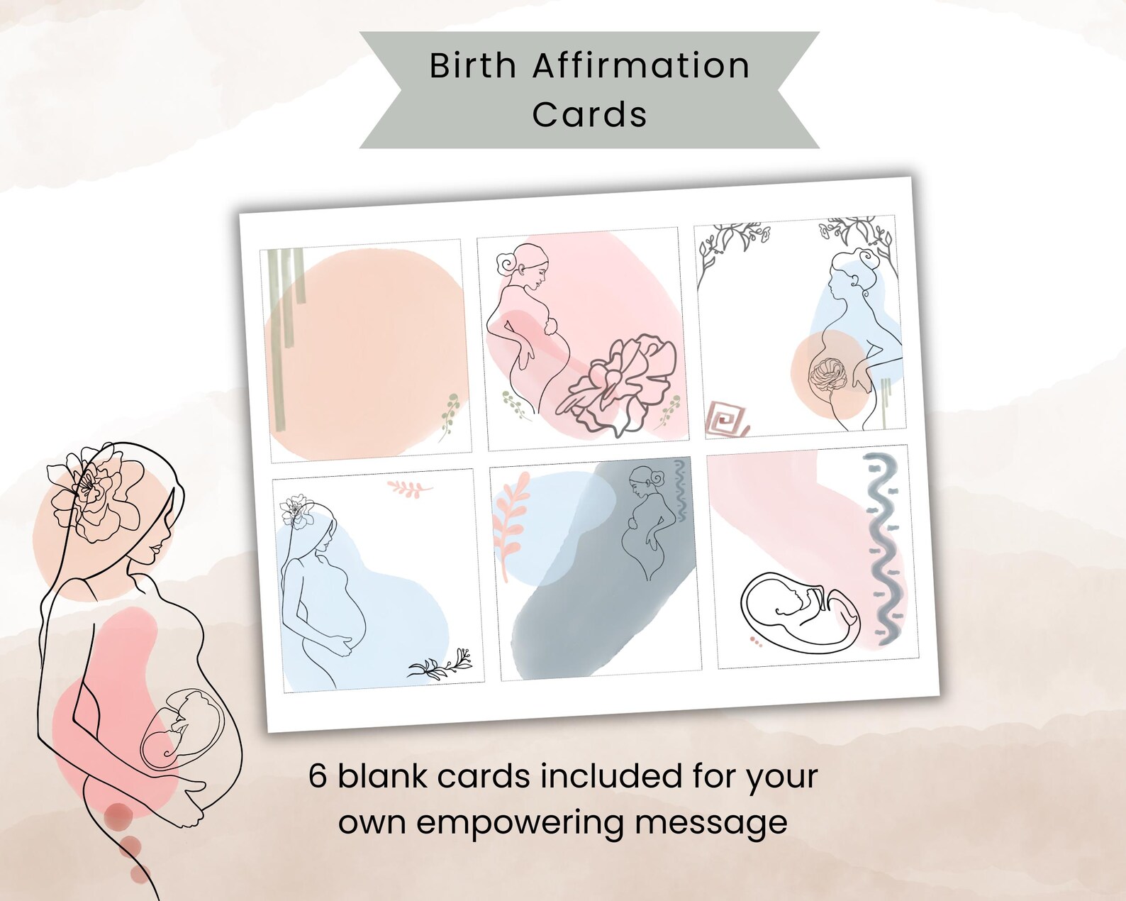 Birth Affirmation Cards, Printable Cards, Hypnobirthing Cards, PDF ...