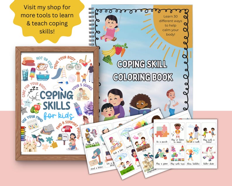Coping Skill Flashcards for Kids, Therapy Cards, Printable Cards ...