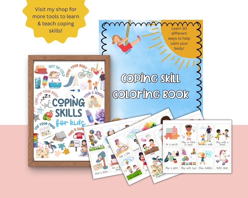 Coping Skills Coloring Pages: Stress Management for Kids (PDF) - Etsy