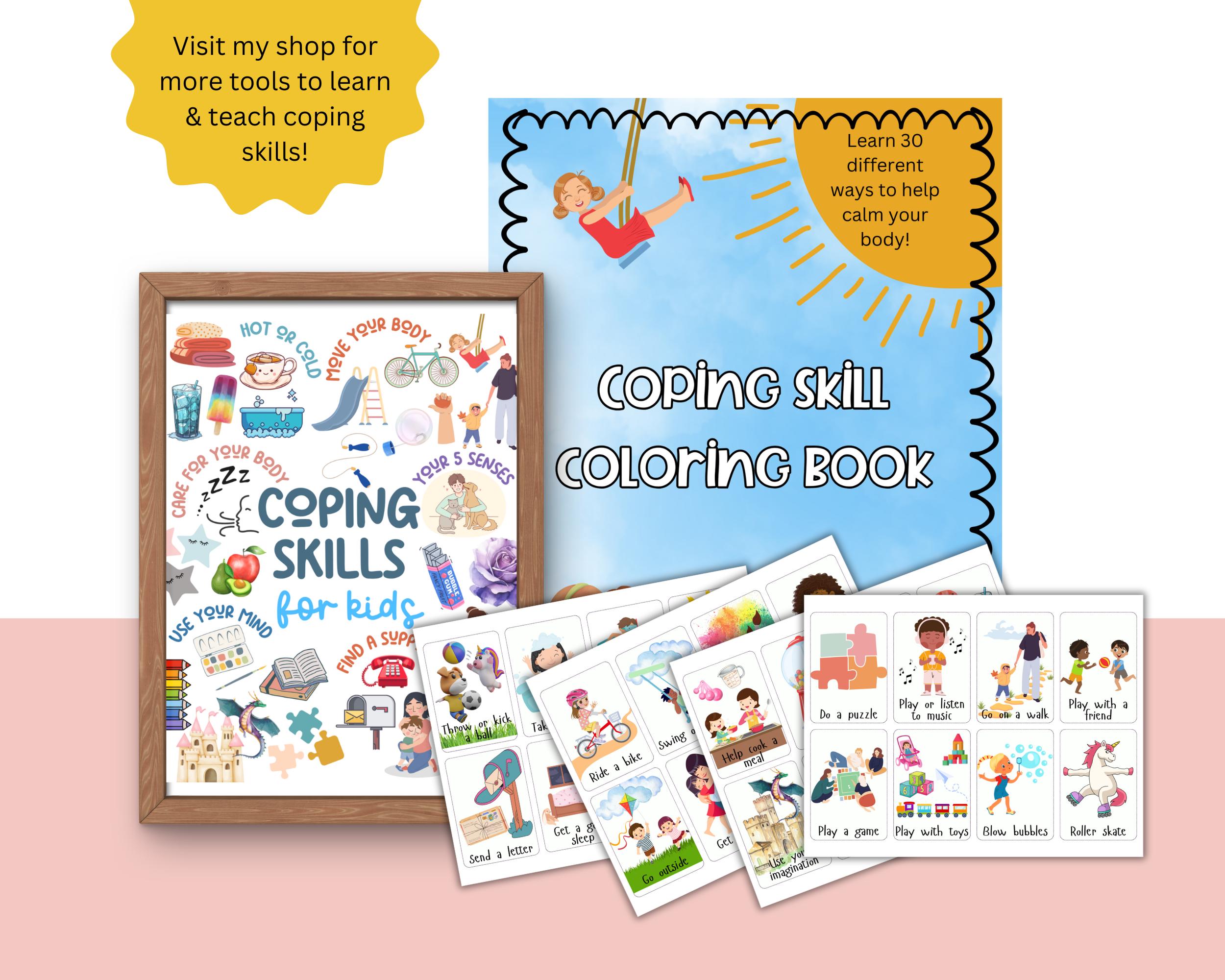 Coping Skills Coloring Pages: Stress Management for Kids (PDF) - Etsy