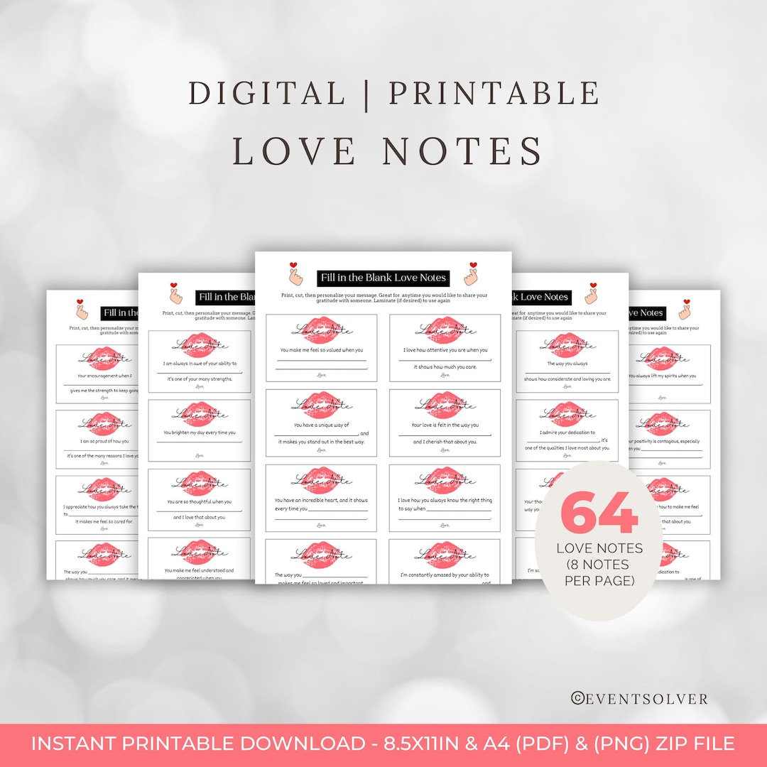 Fill-in-the-blank Love Notes Date Night Anniversary Couple Romantic ...