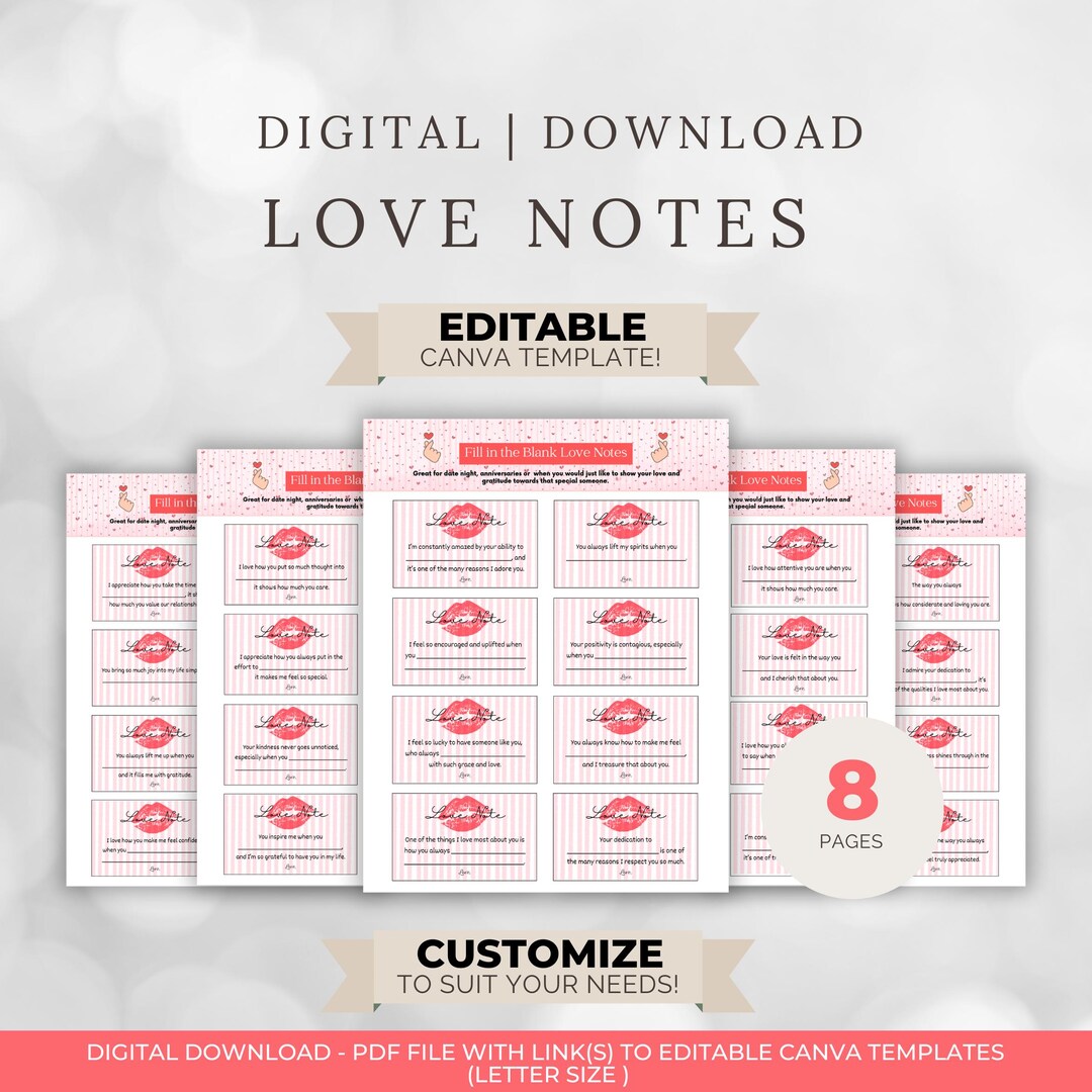 Fill-in-the-blank| Love Notes| Date Night| Anniversary| Couple ...