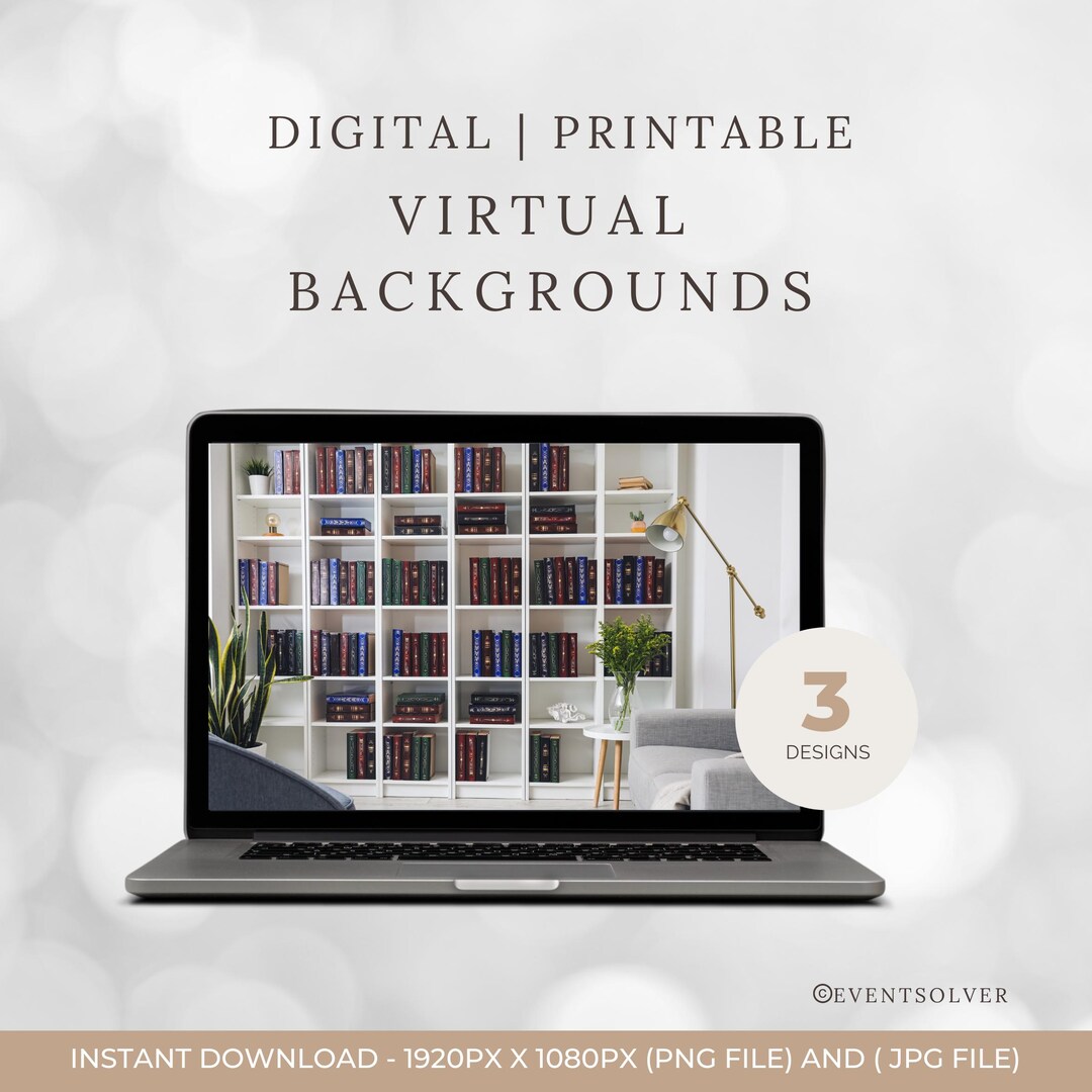 Modern Virtual Background With Plants and Shelving Video Calls ...