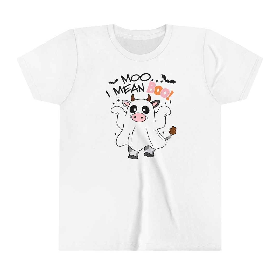 Brooke and Bear Funny Ghost Cow Youth Sofstyle Short Sleeve Tee, Moo-i ...