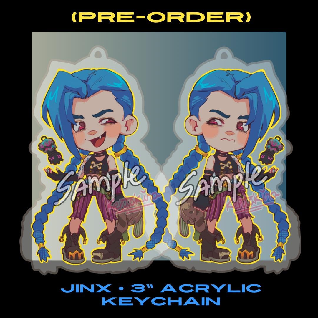 Jinx Arcane 3.0 Acrylic Cute Keychain PREORDER I Double-sided Clear ...