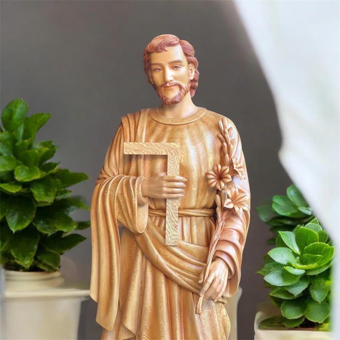 St. Joseph Patron Saint of Workers Wood Carvings Handmade Gift ...