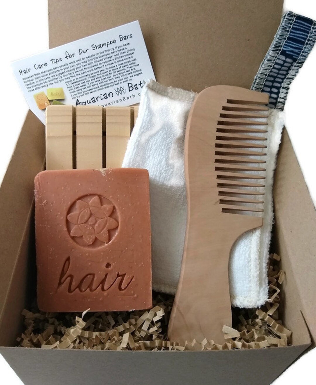 Sustainable Shampoo Bar Gift Box With Shampoo Bar, Comb, Soap Saver ...