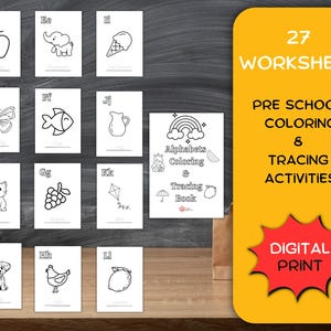 Alphabet Coloring & Tracing Book | Pre-school Activity Book | Printable ...