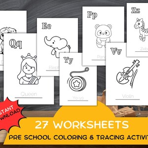 Alphabet Coloring & Tracing Book | Pre-school Activity Book | Printable ...