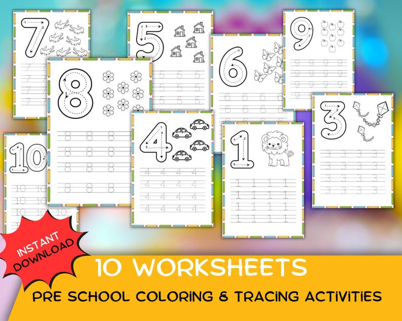 Number Tracing Printables | Numbers and Counting | Pre-school ...