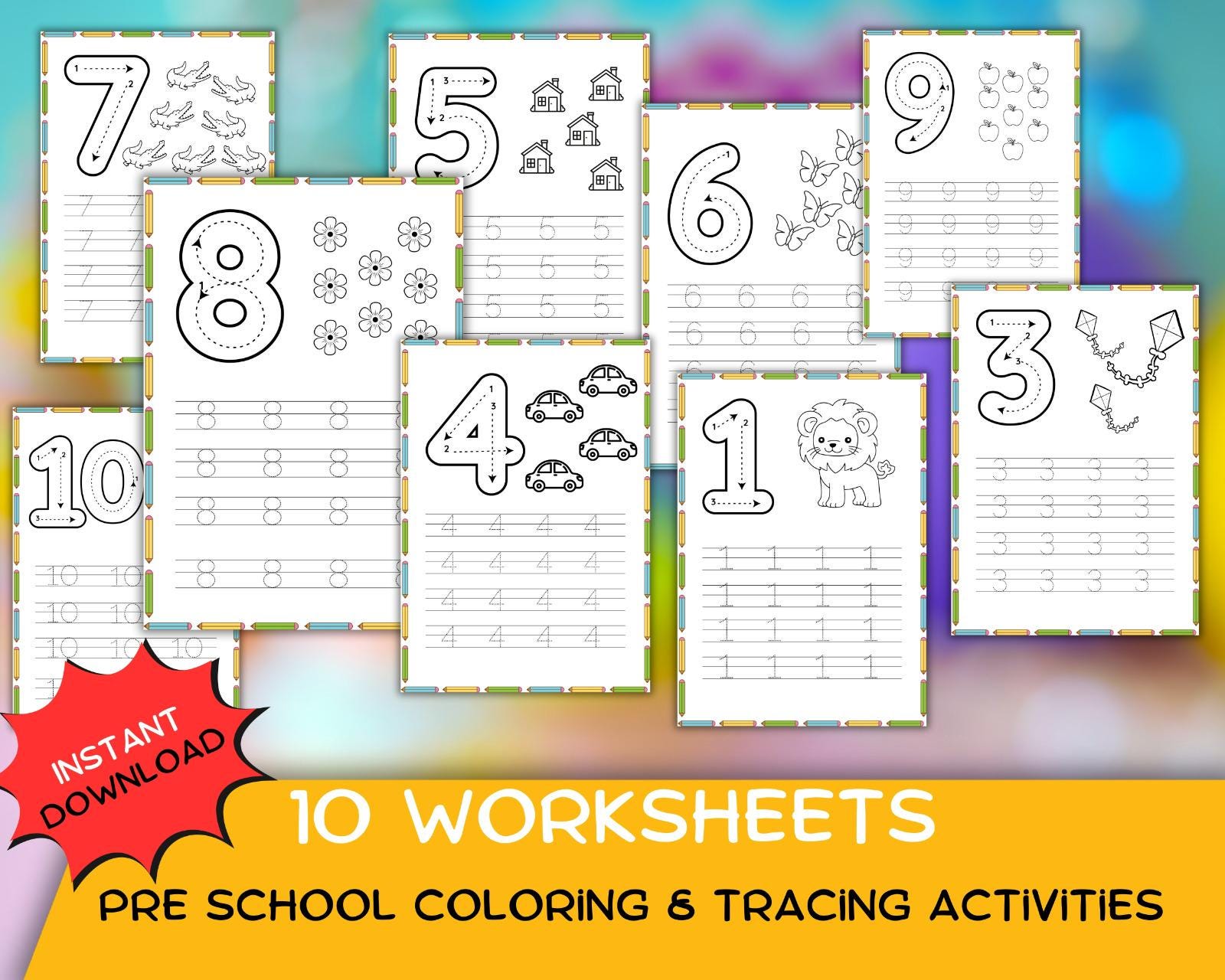 Number Tracing Printables | Numbers and Counting | Pre-school ...