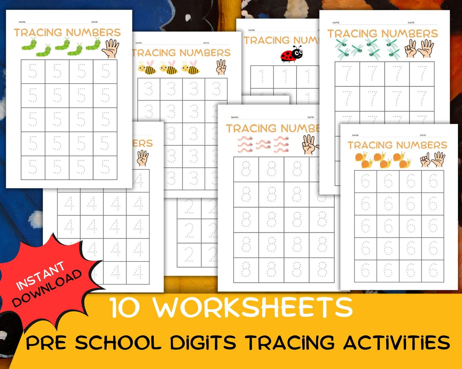 Printable Number Learning and Tracing Activity | Numbers and Counting ...