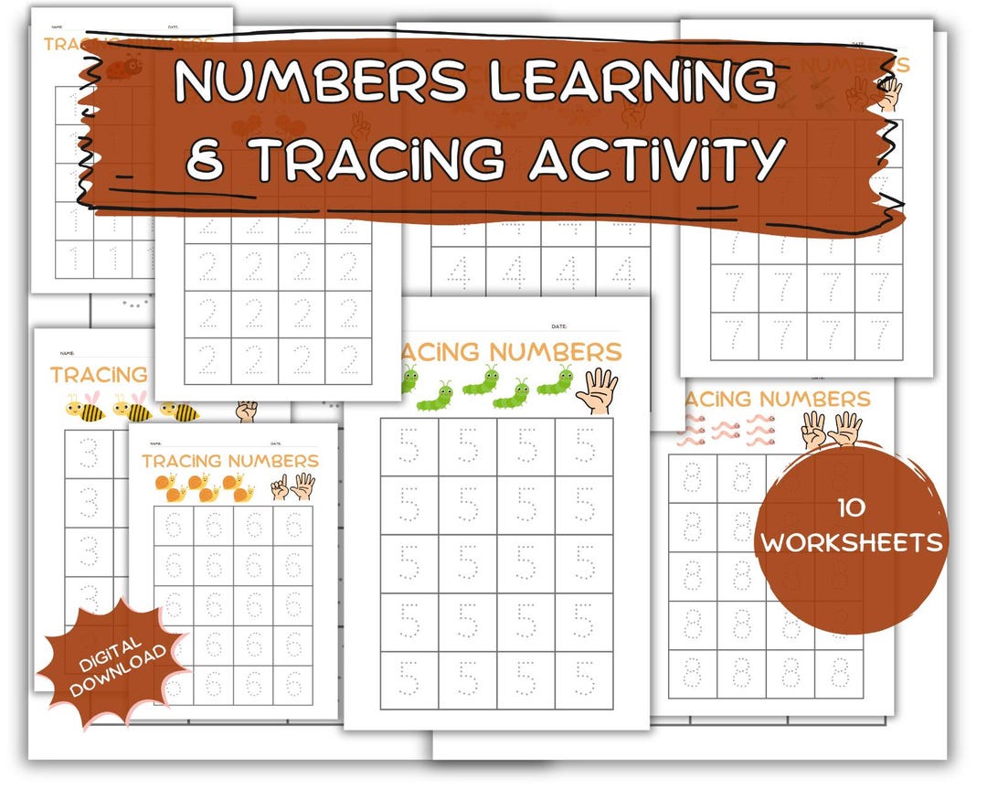 Printable Number Learning and Tracing Activity | Numbers and Counting ...