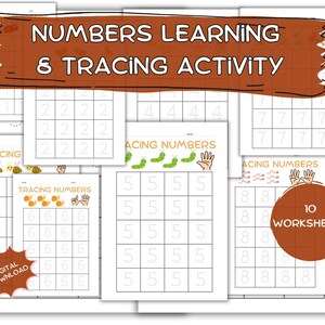 Printable Number Learning and Tracing Activity Numbers and Counting Pre ...
