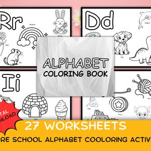 Printable Alphabet Coloring Book | Pre-school Activity Book | 27 ...