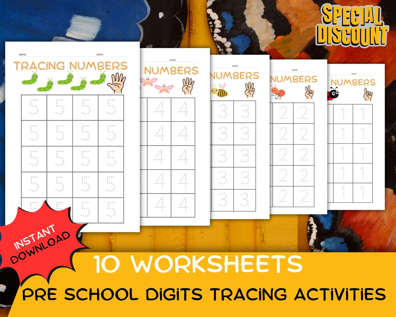 Printable Number Learning and Tracing Activity | Numbers and Counting ...