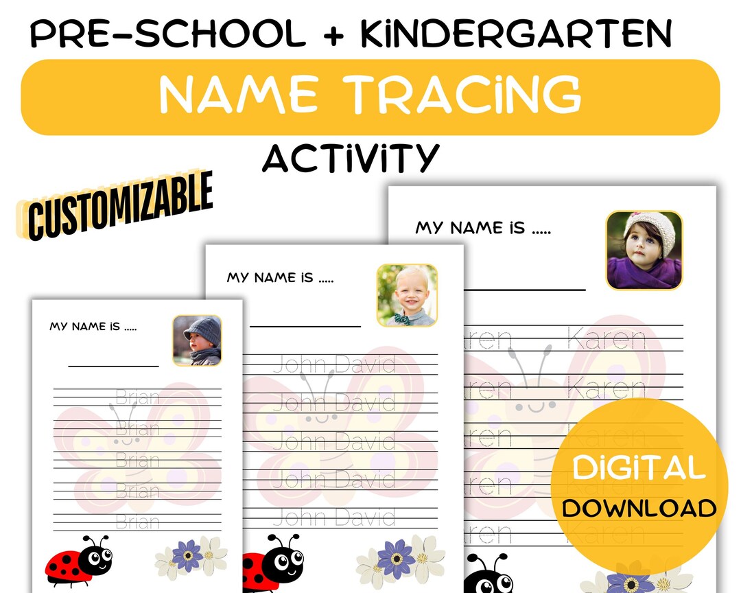 Customizable Name Tracing Activity for Kids With Their Picture Name ...