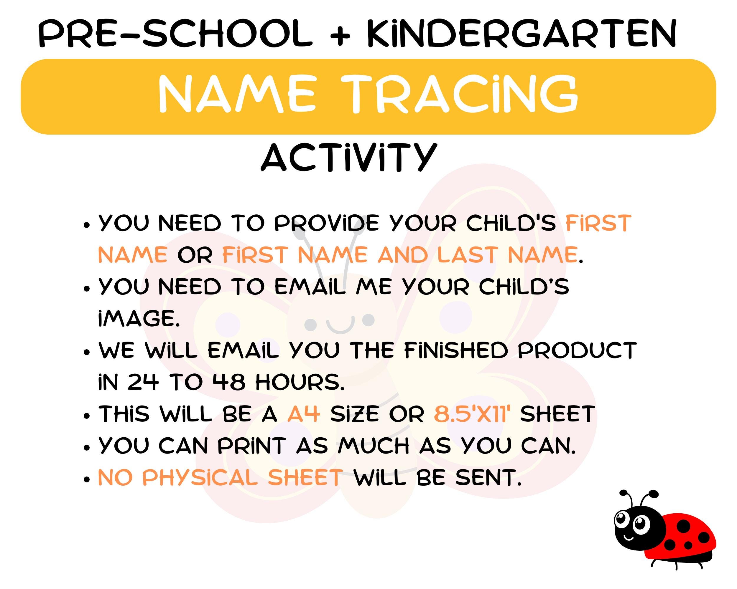 Customizable Name Tracing Activity for Kids With Their Picture | Name ...