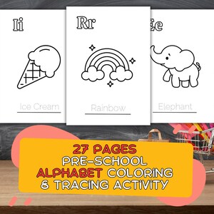 Alphabet Coloring & Tracing Book | Pre-school Activity Book | Printable ...